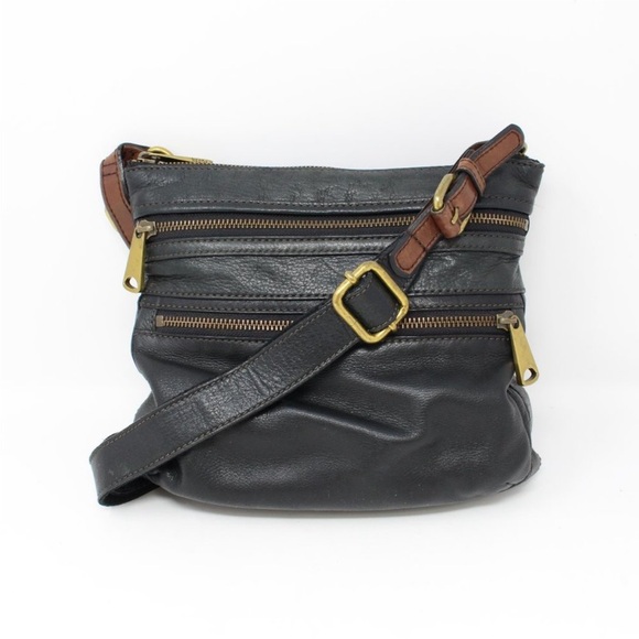 Fossil | Bags | Fossil Rich Navy Chocolate Brown Leather Brass Fossil ...